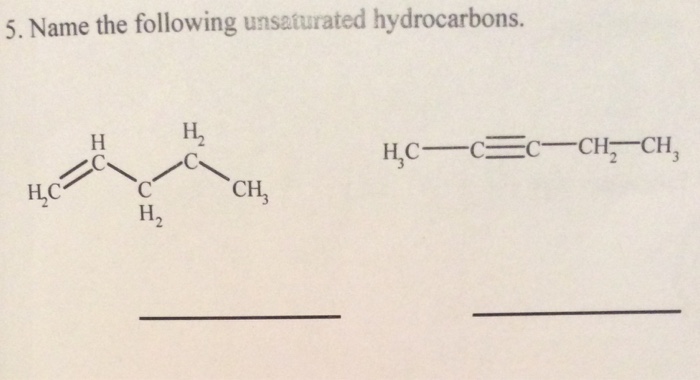 Solved name the following unsaturated hydrocarbons | Chegg.com