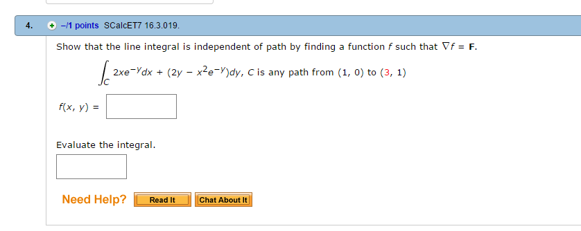 Solved Show that the line integral is independent of path by | Chegg.com