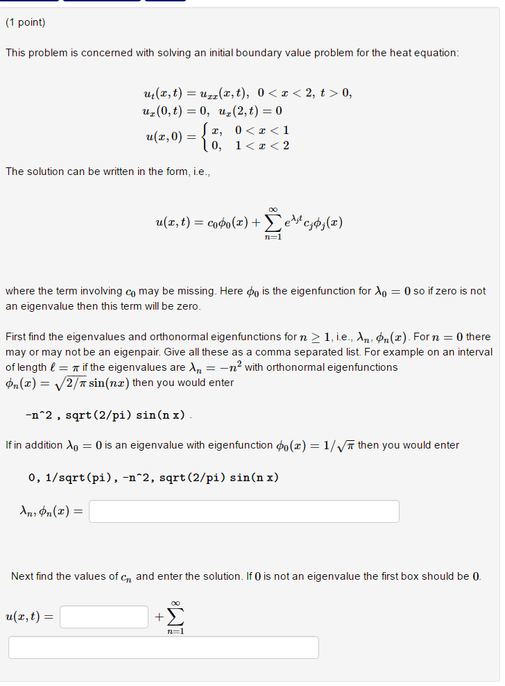Solved This problem is concerned with solving an initial | Chegg.com