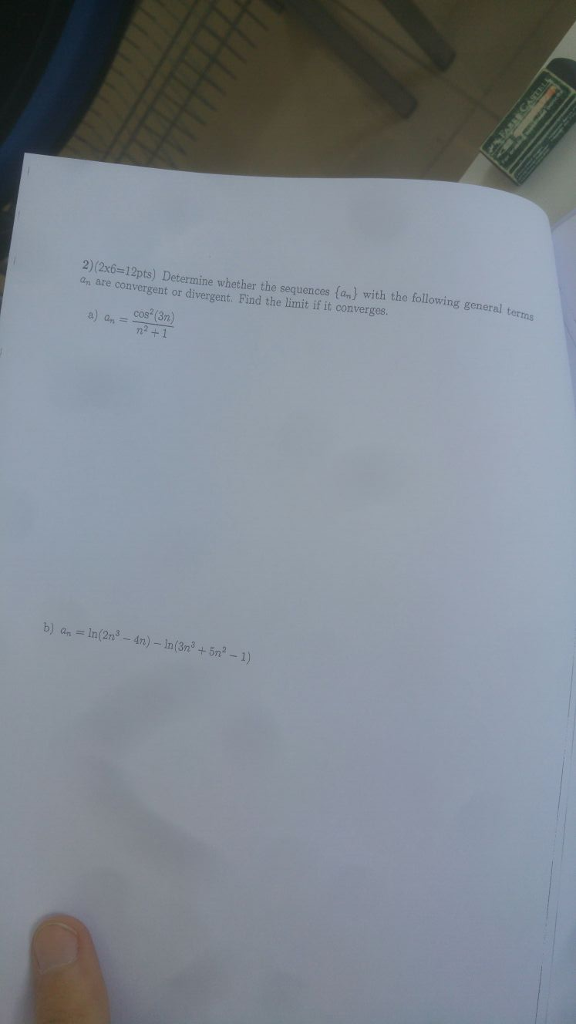 Solved Determine whether the sequences {a_n} with the | Chegg.com