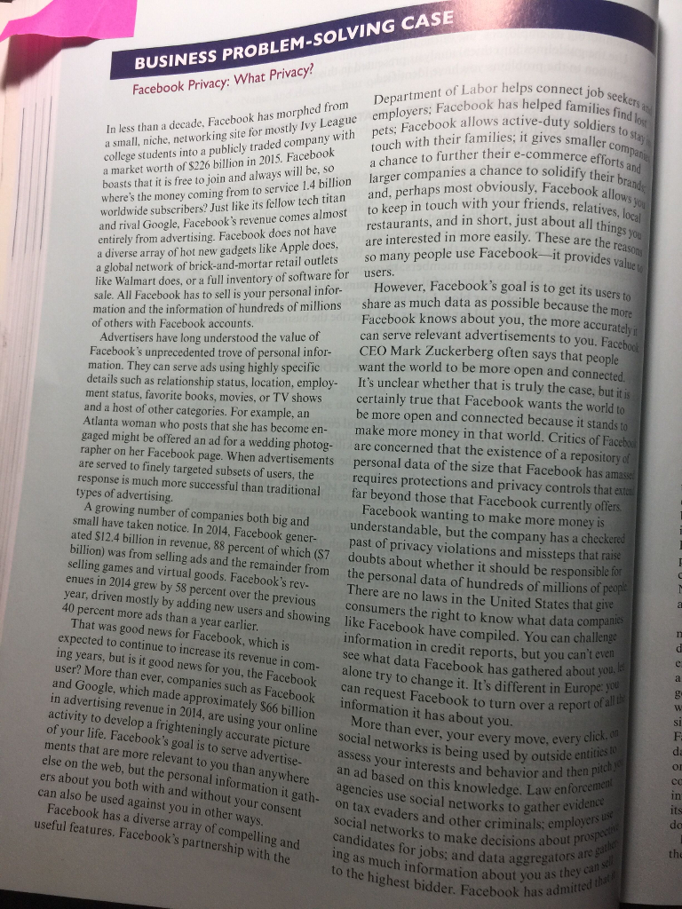 Solved 1.Perform an ethical analysis of facebook.What is the | Chegg.com