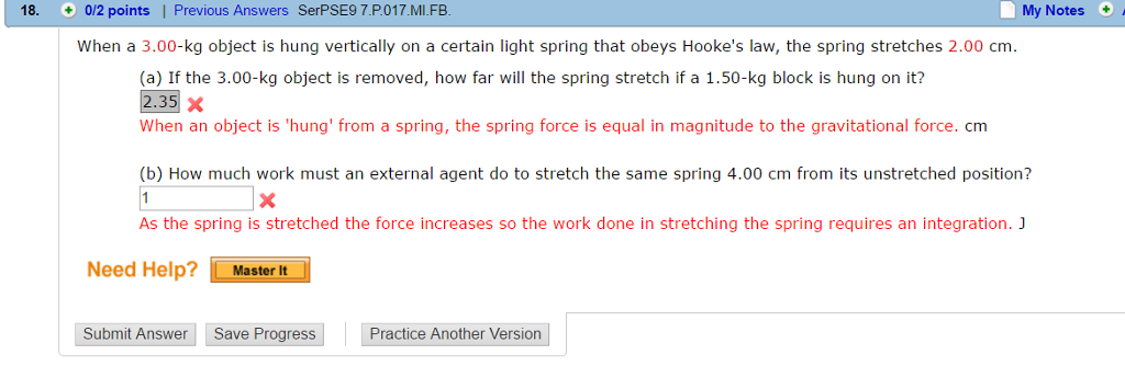 Solved When a 3.00-kg object is hung vertically on a certain | Chegg.com