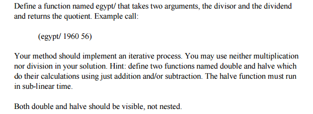 Define a function named egypt/that takes two | Chegg.com