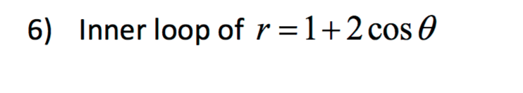 Solved 6) Inner loop of r = 1 + 2 cos θ | Chegg.com