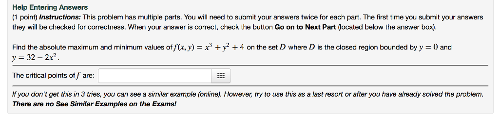 Solved Help Entering Answers (1 point) Instructions: This | Chegg.com