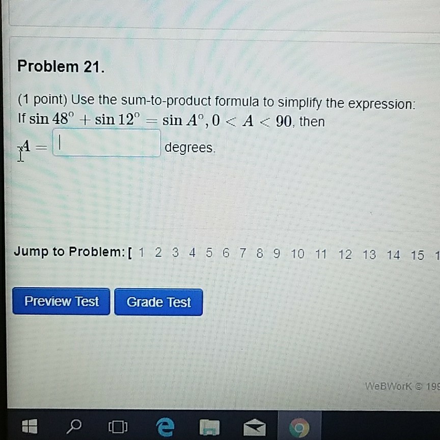 Solved Problem 21 (1 point) Use the sum-to-product formula | Chegg.com