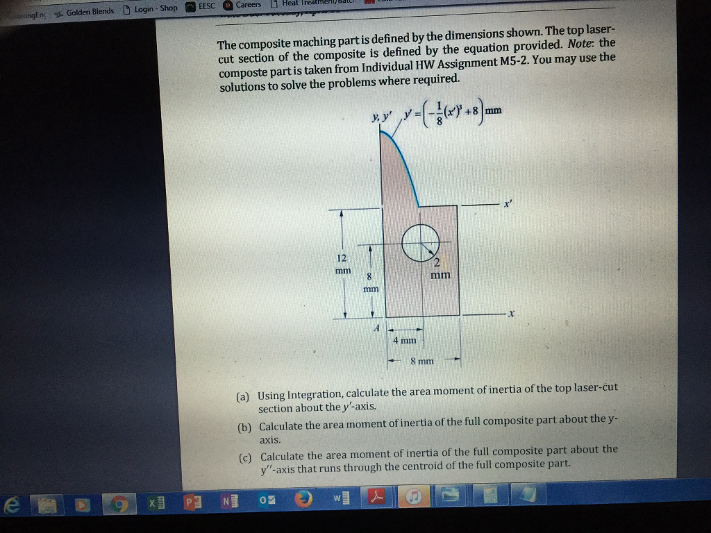 Solved The composite maching part is defined by the | Chegg.com