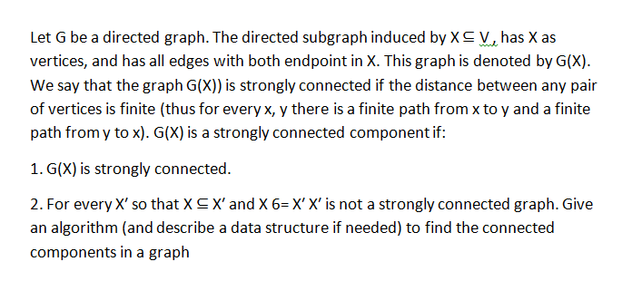 Solved Let G be a directed graph. The directed subgraph | Chegg.com