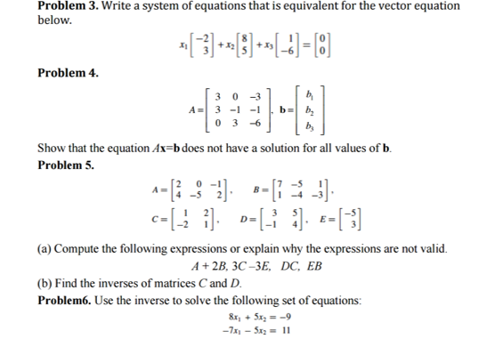 Solved Write a system of equations that is equivalent for | Chegg.com