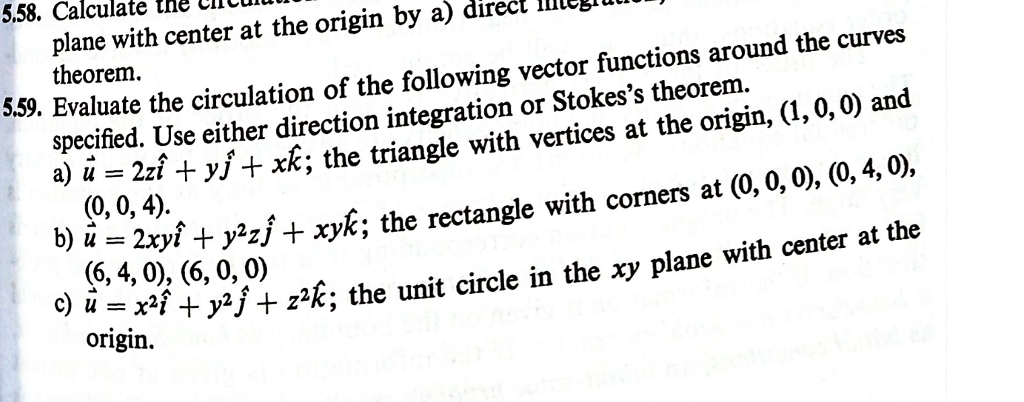 Solved Evaluate the circulation of the following vector | Chegg.com