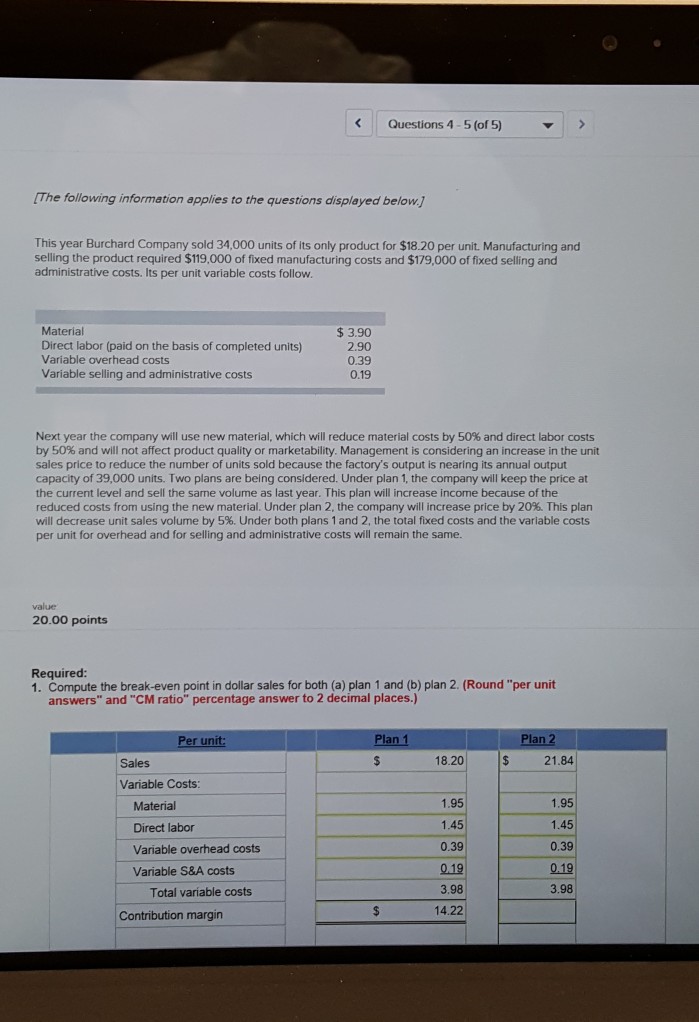 Solved Required 1. Compute the break-even point in dollar | Chegg.com Solved Required 1. Compute the break-even point in dollar | Chegg.com