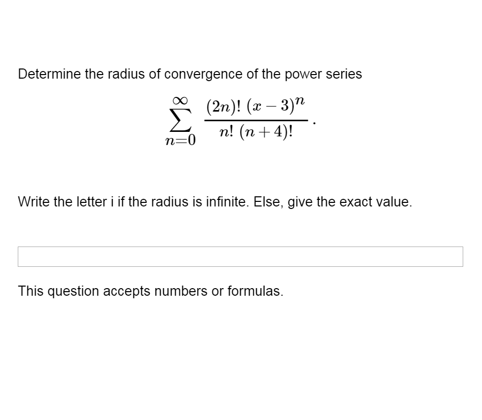 Solved Determine the radius of convergence of the power | Chegg.com