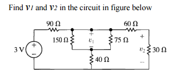 Solved Find V1 and V2 in the circuit in Figure below | Chegg.com