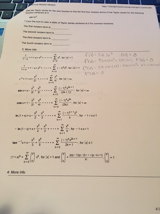 Solved Use the taylor series for the sine function to find | Chegg.com