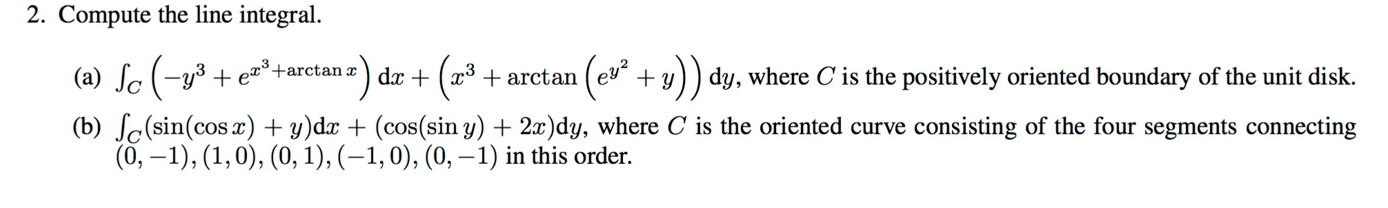Solved Compute the line integral. Integral_C (-y^3 + | Chegg.com