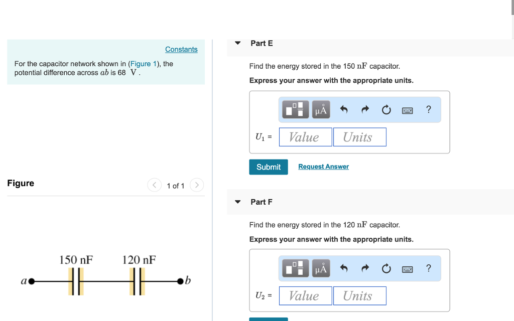 Solved onstants Part A For the capacitor network shown in | Chegg.com Solved onstants Part A For the capacitor network shown in | Chegg.com