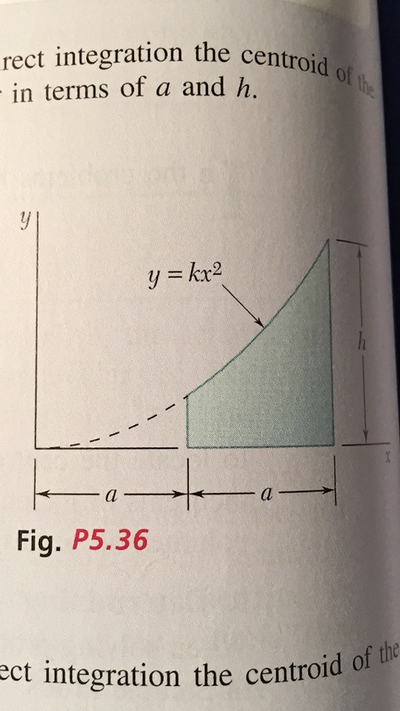 Solved Determine by direct integration the centroid of the | Chegg.com