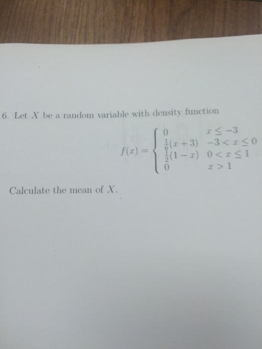 Solved Let X be a random variable with density function | Chegg.com