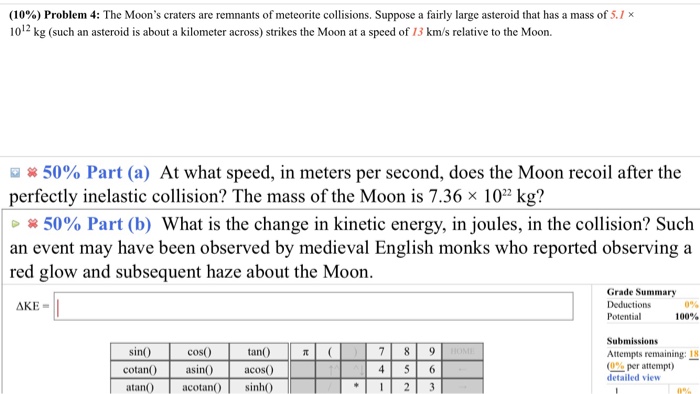 Solved The Moon's craters arc remnants of meteorite | Chegg.com