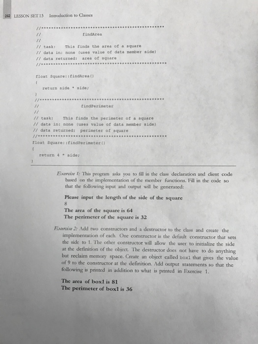 Solved LESSON 13A Lab 13.1 Squares as a Class Retrieve | Chegg.com