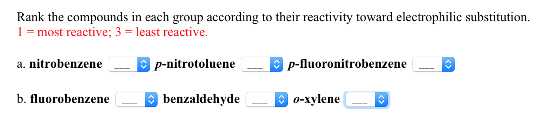 Solved Rank the compounds in each group according to their | Chegg.com