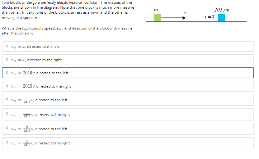 Solved Two blocks undergo a perfectly elastic head-on | Chegg.com