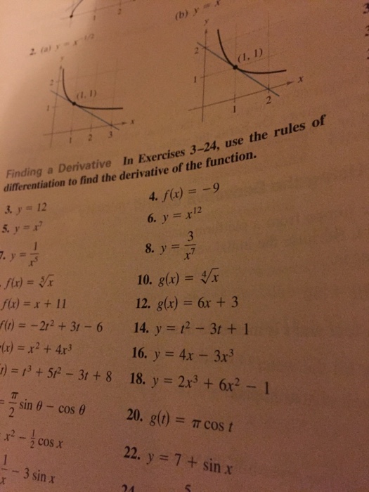 Solved Finding a Derivative In Exercises 3-24, use the rules | Chegg.com