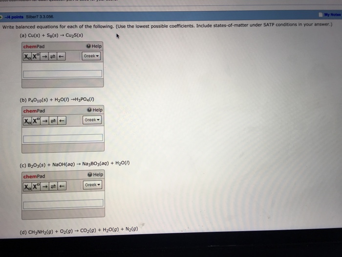 Solved Write balanced equations for each of the following, | Chegg.com
