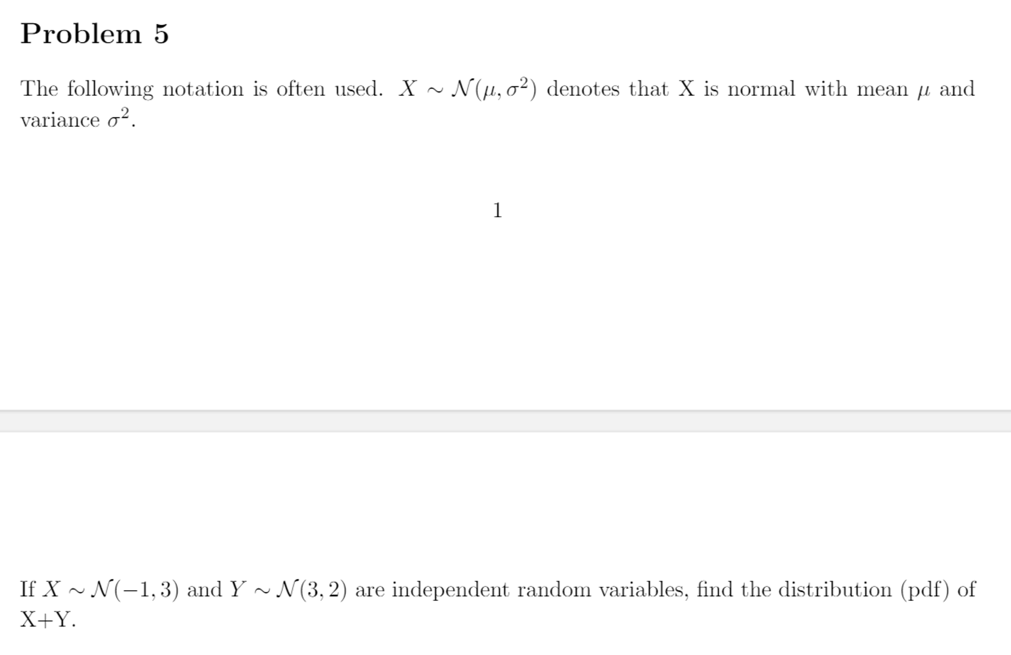 Solved The following notation is often used. X ~ N(mu, | Chegg.com