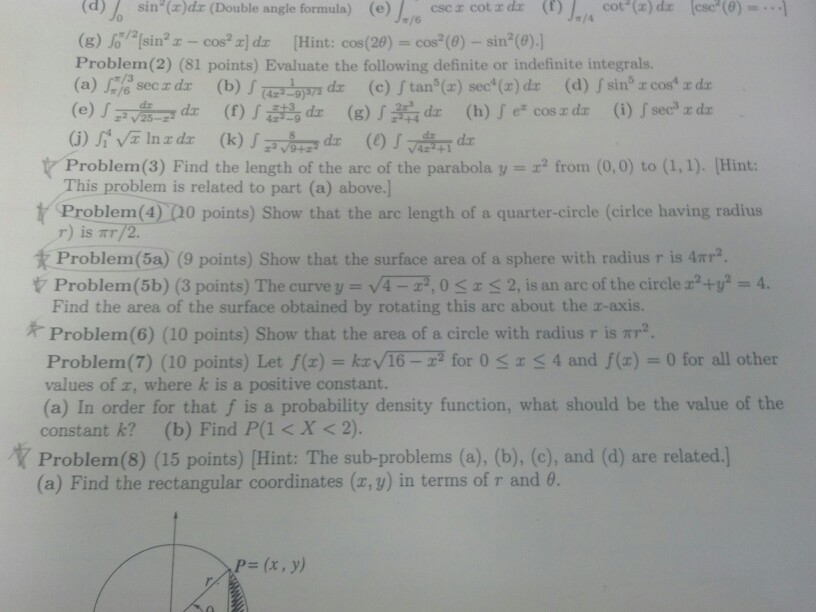 Solved Evaluate the following definite or indefinite | Chegg.com