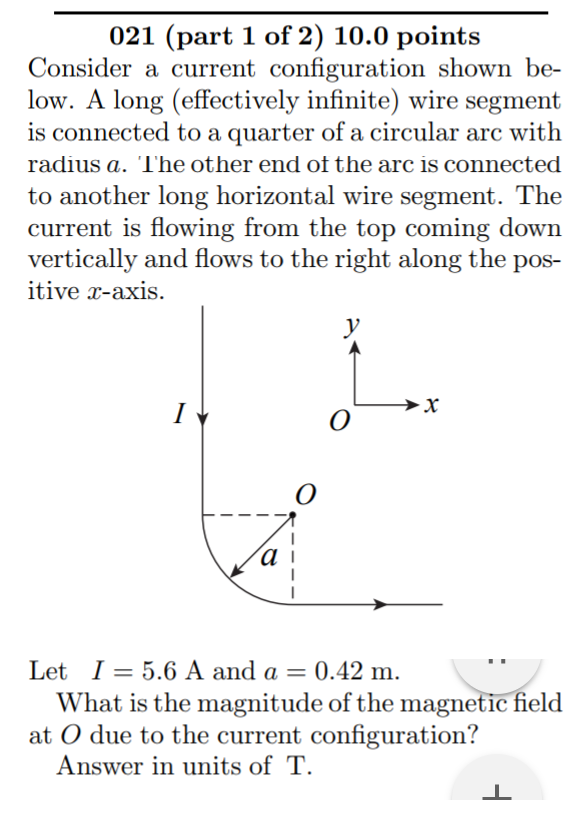 Solved Consider a current configuration shown below. A long | Chegg.com