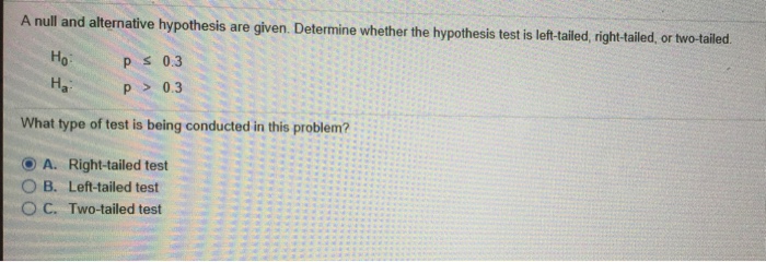 Solved A null and alternative hypothesis are given Determine | Chegg.com