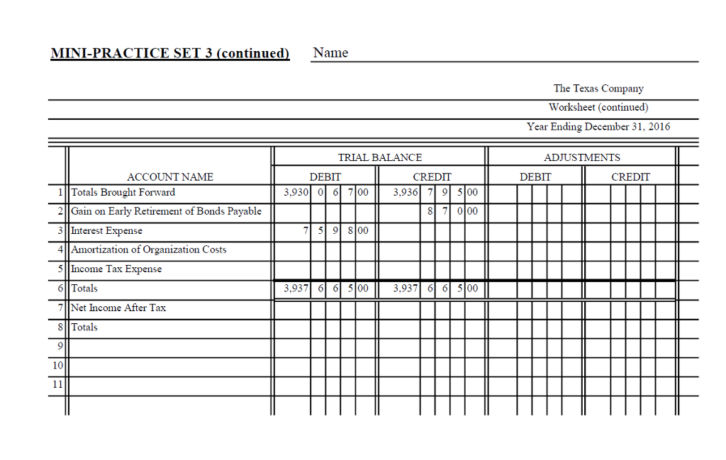 Mini-Practice Set 3 Corporation Accounting Cycle The | Chegg.com