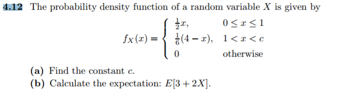 Solved The probability density function of a random variable | Chegg.com
