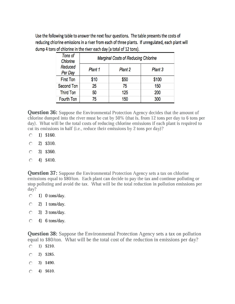 Solved Use the following table to answer the next four | Chegg.com