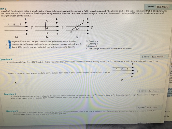Solved Save All Answers Save and Submit stion 1 2 points | Chegg.com