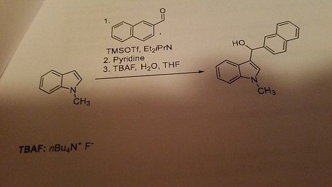 Solved TMSOTf. Et2iPrN 2. Pyridine 3. TBAF, H20, THF CH3 | Chegg.com