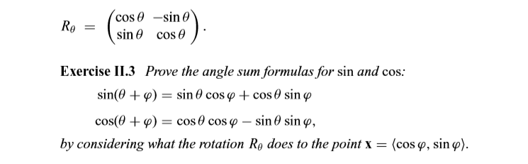Solved cos θ sin θ -sin θ cos θ Ro = Exercise II.3 Prove the | Chegg.com
