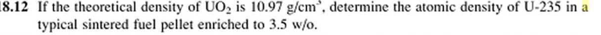 18.12 If the theoretical density of UO2 is 10.97 | Chegg.com