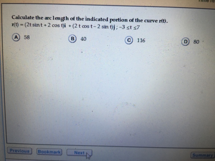 Solved Calculate the arc length of the indicated portion of | Chegg.com