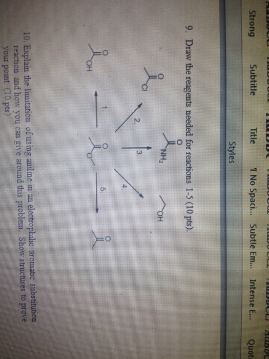 Solved Draw the reagents needed for reactions 1-5 (10 | Chegg.com