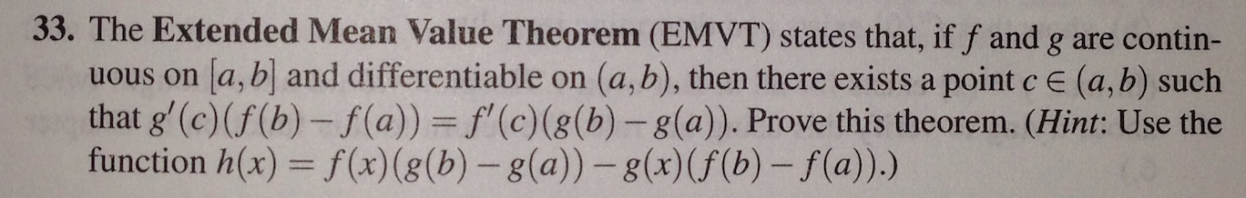 Solved The Extended Mean Value Theorem (EMVT) states that, | Chegg.com