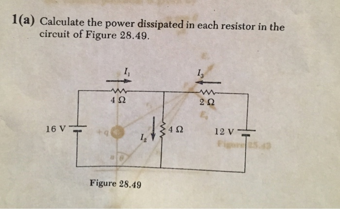 Solved 1 A Calculate The Power Dissipated In Each Resistor