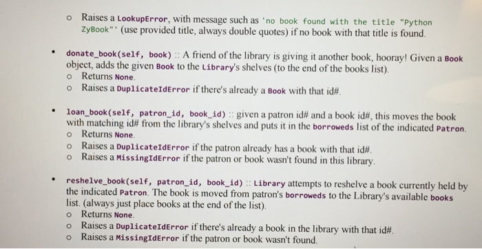 Solved Create a Library class with the following details: | Chegg.com