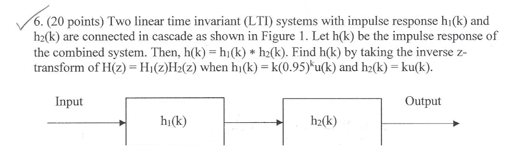 Solved Two linear time invariant (LTI) systems with impulse | Chegg.com