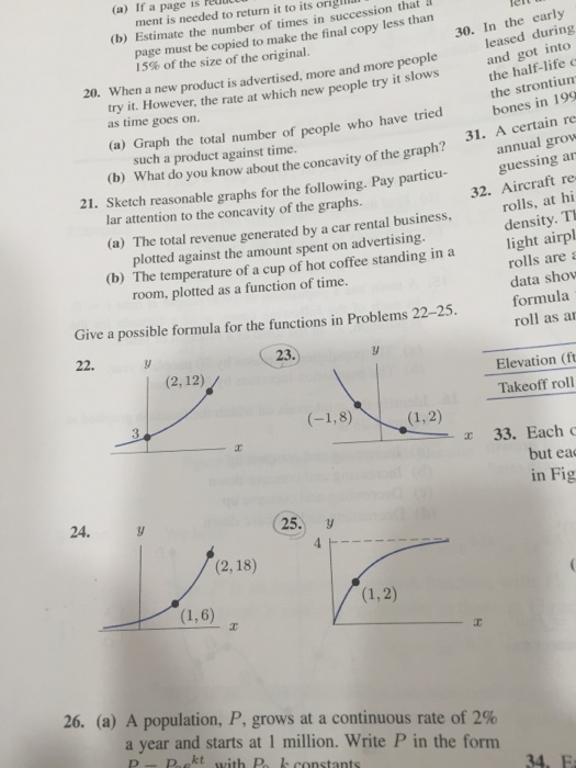 Solved Give a possible formula for the functions in problems | Chegg.com