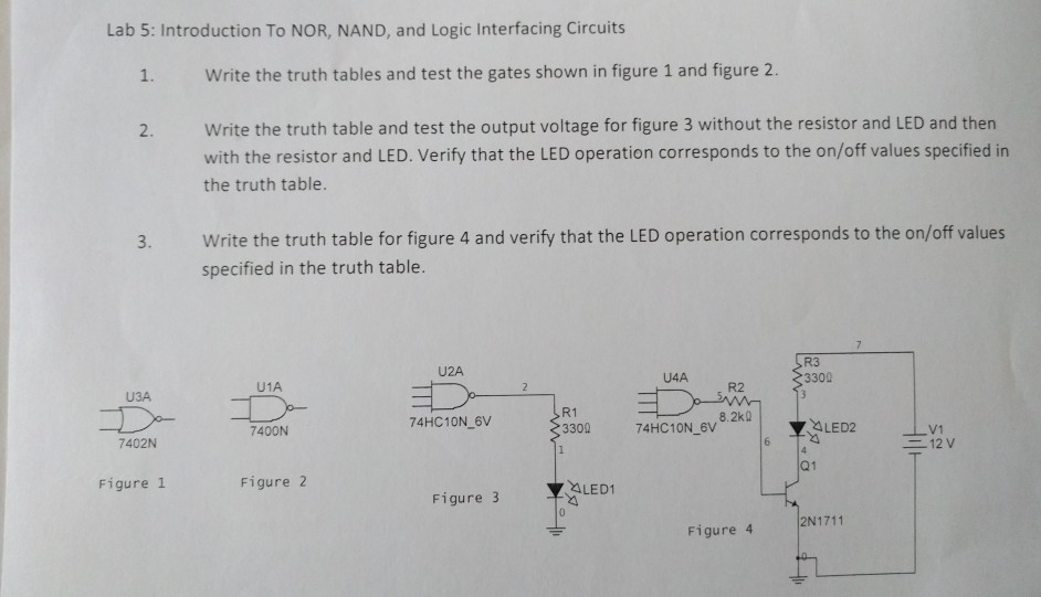 Solved Lab 5: Introduction To NOR, NAND, and Logic | Chegg.com