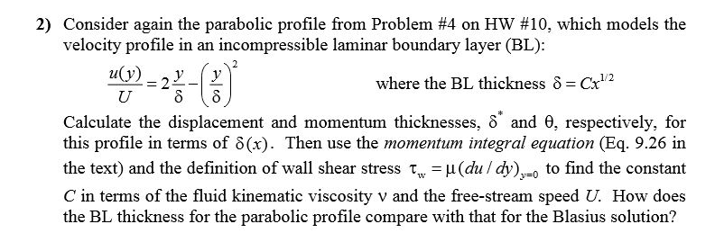 Solved 2) Consider again the parabolic profile from Problem | Chegg.com