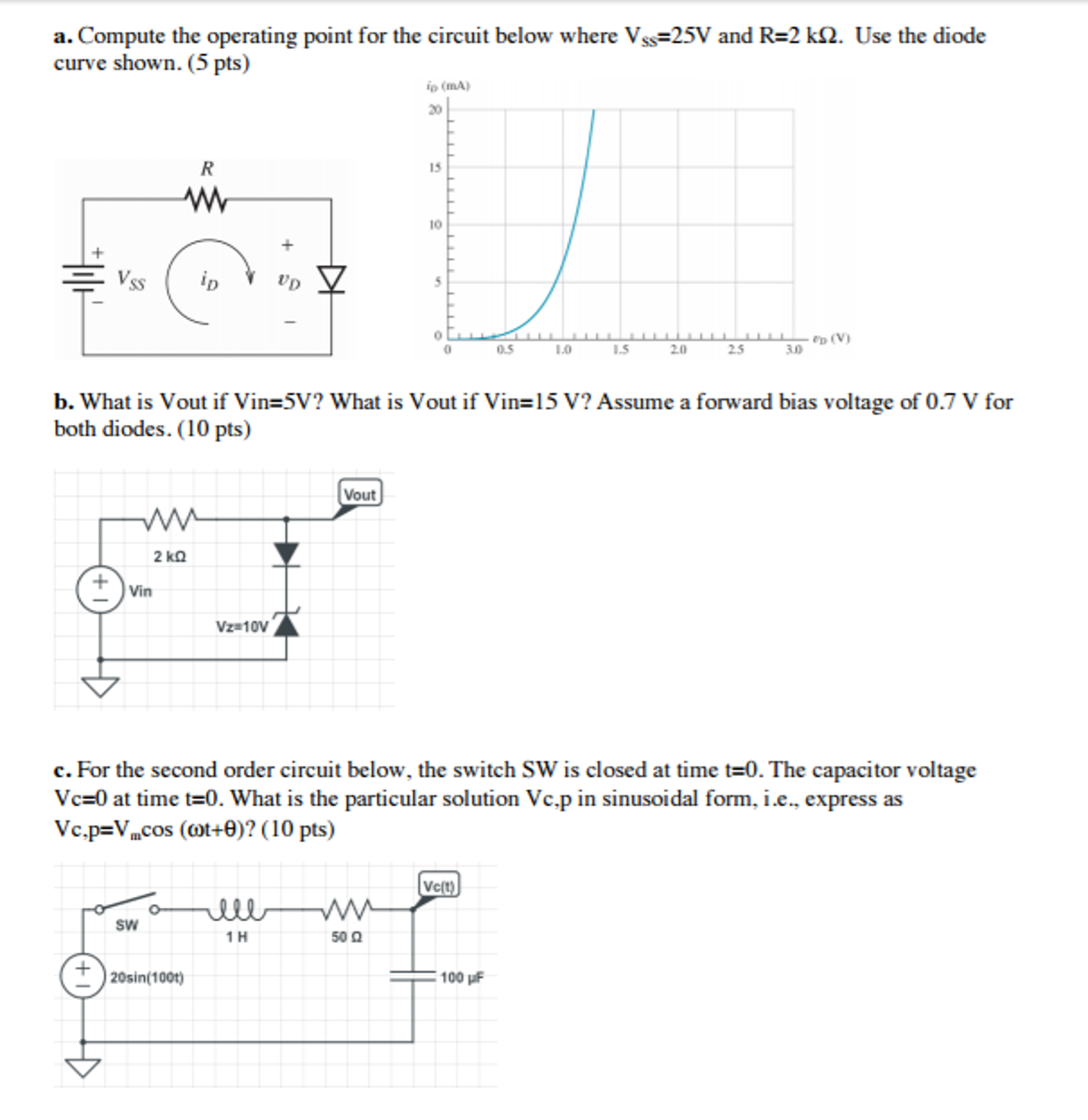 Solved Compute the operating point for the circuit below | Chegg.com