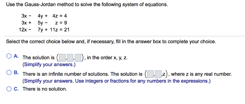 Solved Use row operations to solve the system. 2x- y+ z-2 | Chegg.com